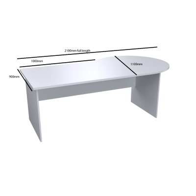 Desk P-Shape White and Graphite